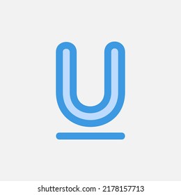 Underline Icon Blue Style About Text Stock Vector (Royalty Free ...