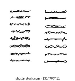 Underline Set Doodle Style Different Shapes Stock Vector (Royalty Free ...