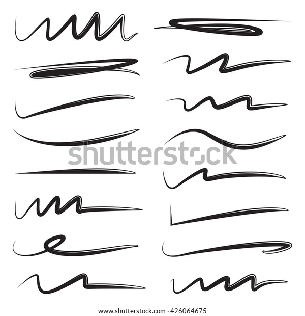 Vector de stock (libre de regalías) sobre Underline Stroke Set Hand ...