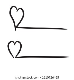Underlines Set Lines Heart Vector Illustration Stock Vector (Royalty ...