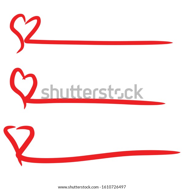 Underlines Set Lines Heart Vector Illustration Stock Vector (Royalty ...