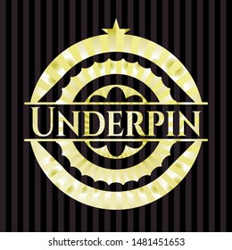Underpin Gold Emblem Vector Illustration Detailed Stock Vector (Royalty ...