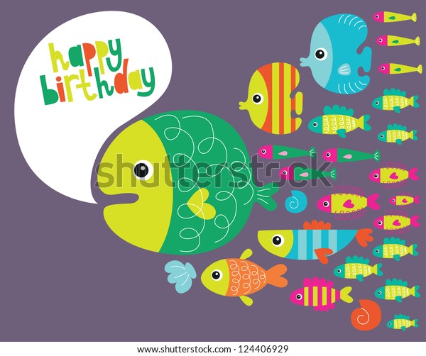 Underwater Birthday Card Design Vector Illustration Stock Vector ...