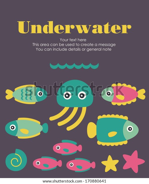 Underwater Card Design Vector Illustration: vector de stock (libre de ...