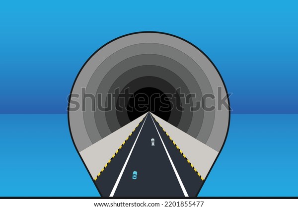 Underwater Expressway Tunnel Vector Illustration Stock Vector (Royalty ...