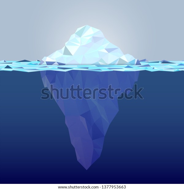 Underwater Iceberg Made Triangle Shapes Global Stock Vector (Royalty ...