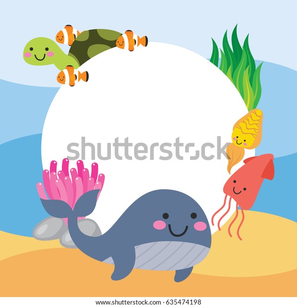 Underwater Scene Cartoon Style Stock Vector (Royalty Free) 635474198 ...