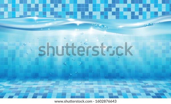 Underwater Wave Pool Realistic Composition View: เวกเตอร์สต็อก (ปลอดค่า ...