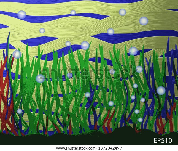 Underwater World Colorful Algae Bubbles Stock Vector (Royalty Free ...