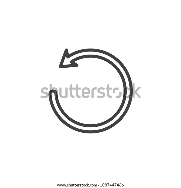 Undo Outline Icon Linear Style Sign Stock Vector (Royalty Free ...