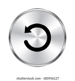 Undo Icon Vector Metal Button Stock Vector (Royalty Free) 196361138