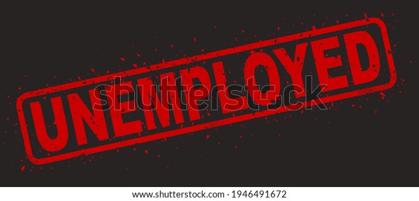 Unemployed Vector Red Square Grunge Vintage Stock Vector (Royalty Free ...