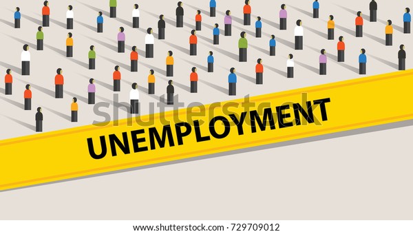 Unemployment Rate People Protesting Crowd Illustration Stock Vector ...