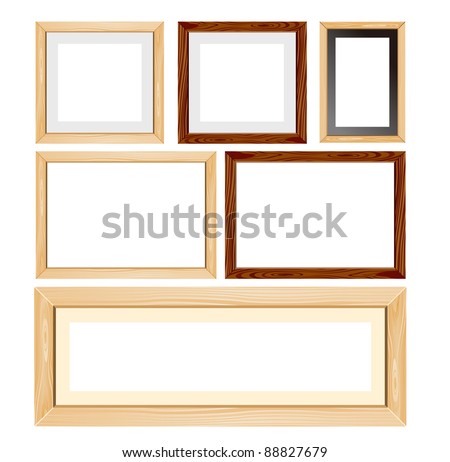 Unfinished Wood Frames Set Vector Stock Vector (Royalty Free) 88827679 ...