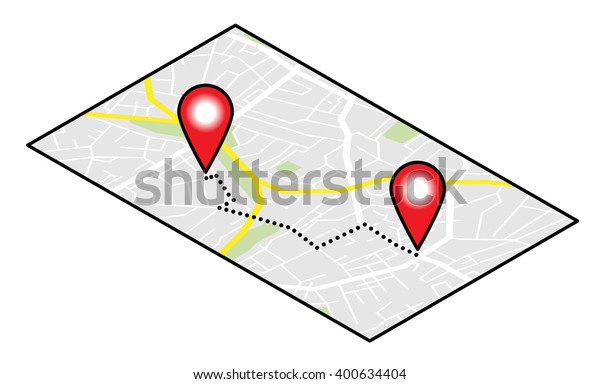 Unfolded Paper Street Map Stock Vector (Royalty Free) 400634404