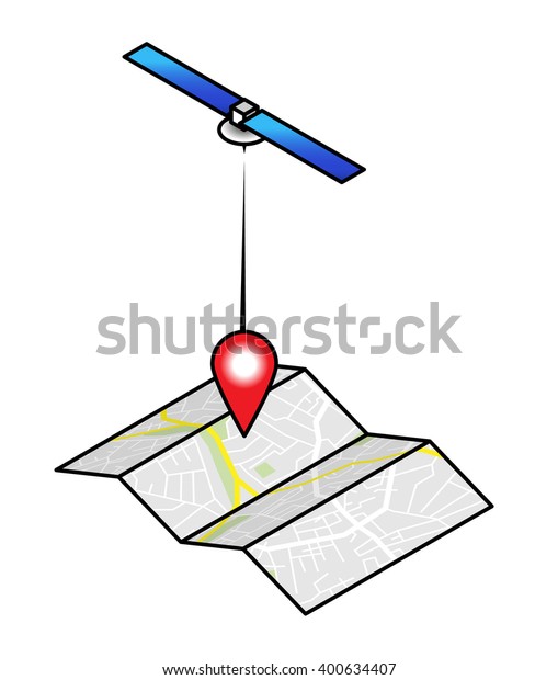 Unfolded Paper Street Map Single Red: เวกเตอร์สต็อก (ปลอดค่าลิขสิทธิ์ ...