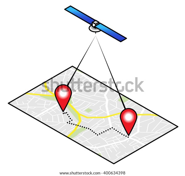 Unfolded Paper Street Map Two Red Stock Vector (Royalty Free) 400634398 ...