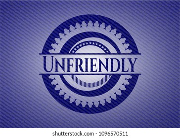 Unfriendly Badge Denim Background Stock Vector (Royalty Free ...