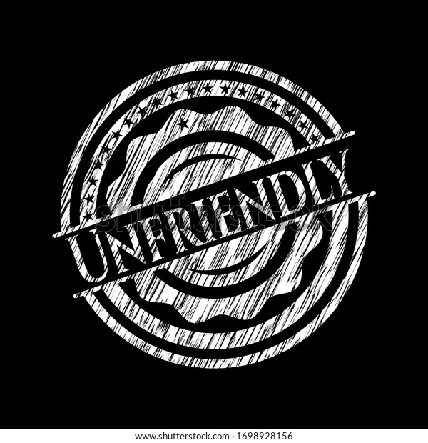 Unfriendly Chalk Emblem Written On Blackboard Stock Vector (Royalty ...