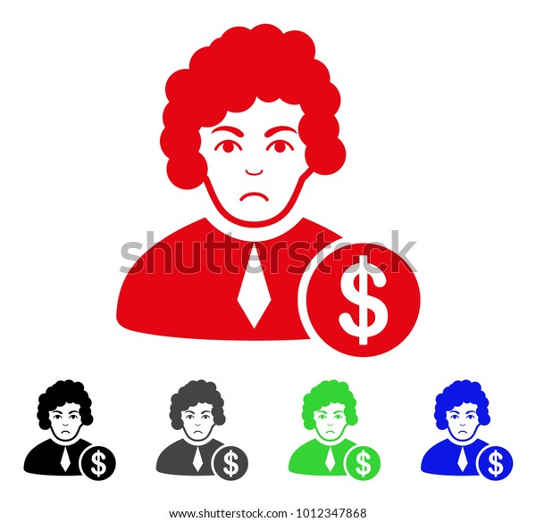 Unhappy Corrupt Judge Vector Pictogram Vector Stock Vector (Royalty ...