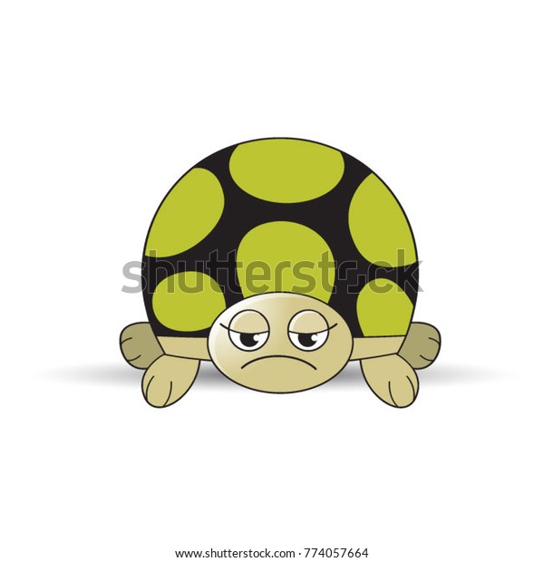 Unhappy Tortoise Cartoon Vector Drawing Color Stock Vector (Royalty ...