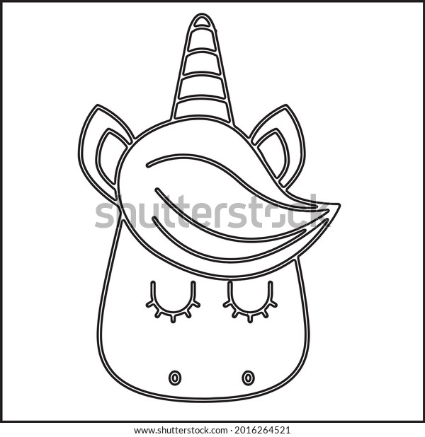 Unicorn Coloring Pages Isolated Outline Coloring Stock Vector (Royalty ...