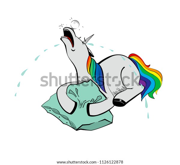 Unicorn Crying Vector Illustration Stock Vector (Royalty Free ...
