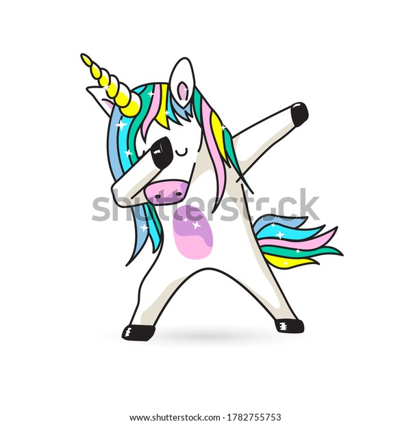 Unicorn Doing Dab Dance Move Funny Stock Vector (Royalty Free ...