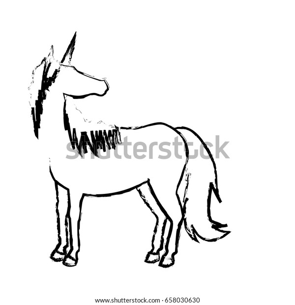Unicorn Legendary Mythical Creature Icon Stock Vector (Royalty Free ...