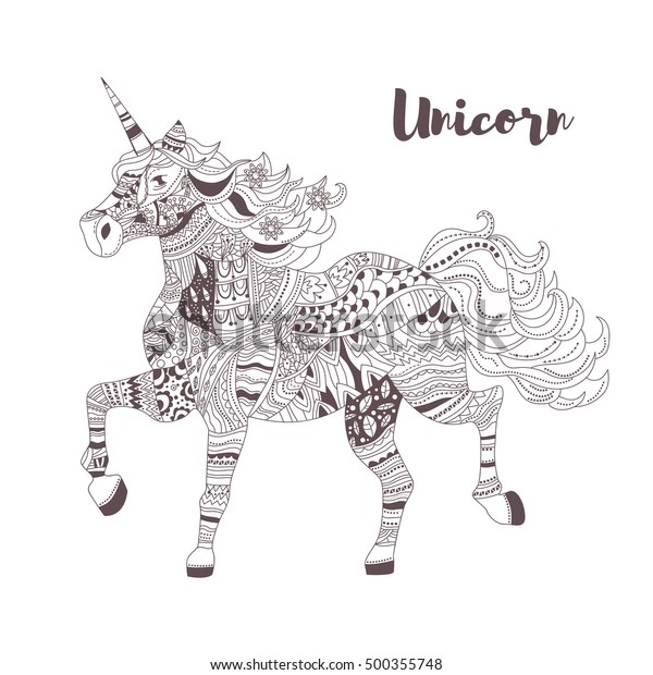 Unicorn Mythical Creature Vector Illustration Cartoon 库存矢量图（免版税 ...