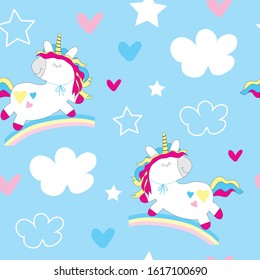 Unicorn Seamless Pattern Vector Illustration Stock Vector (Royalty Free ...