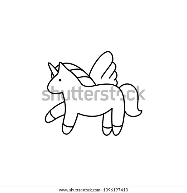 Unicorn Vector Illustration Line Icon Cute Stock Vector (Royalty Free ...