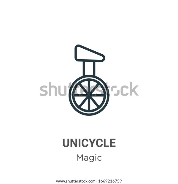 Unicycle Outline Vector Icon Thin Line Stock Vector (Royalty Free ...