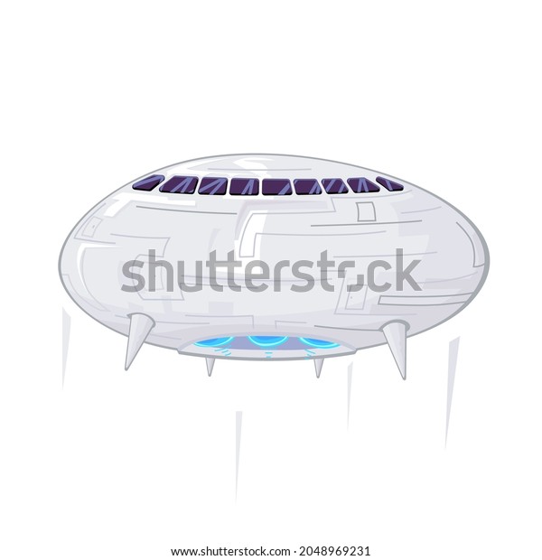 Unidentified Flying Object Cartoon Ufo Isolated Stock Vector (Royalty ...