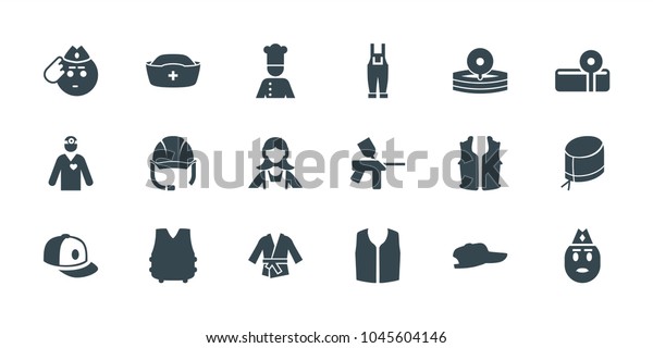 Uniform Icons Set 18 Editable Filled: vector de stock (libre de ...