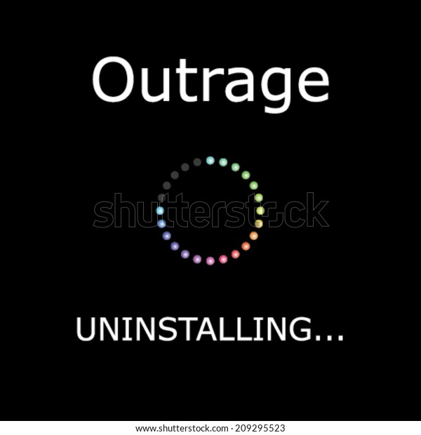 Uninstalling Illustration Black Background Outrage Stock Vector ...