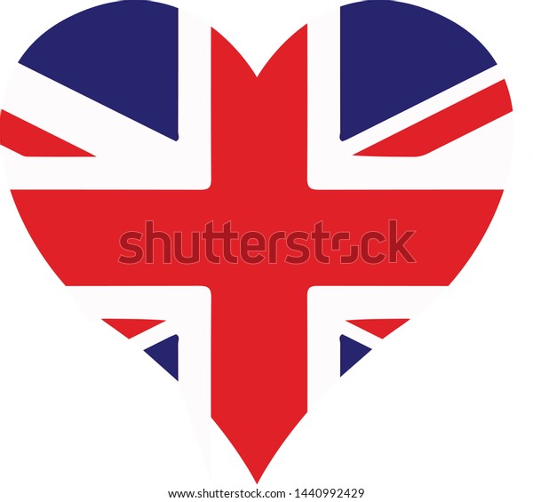 Union Jack Flag Heart Form Stock Vector (Royalty Free) 1440992429 ...