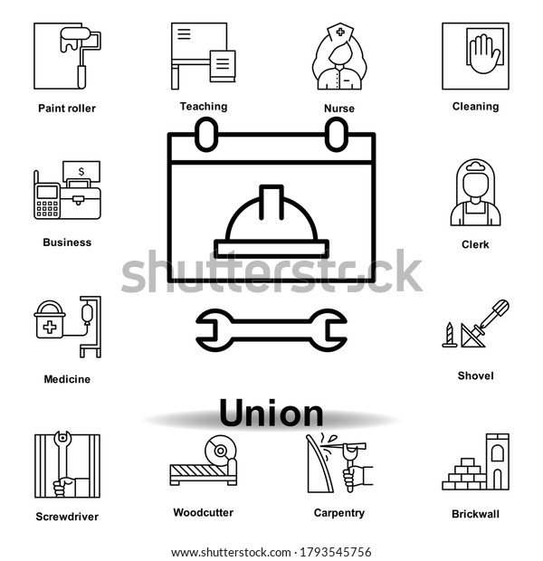 Union Outline Icon Set Labor Day Stock Vector (Royalty Free) 1793545756 ...