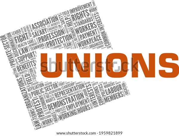Unions Vector Illustration Word Cloud Isolated Stock Vector (Royalty ...