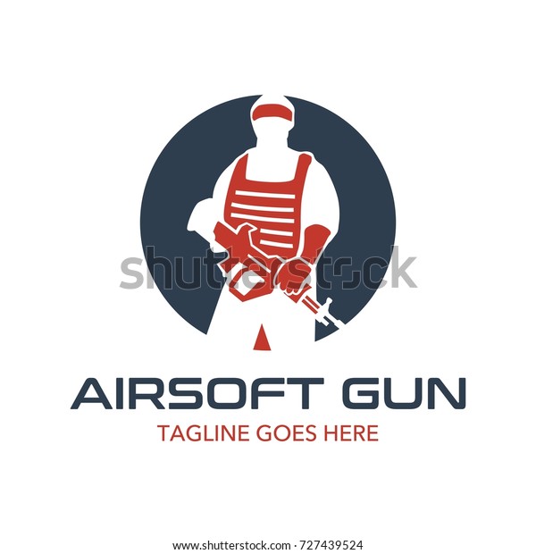 Vetor stock de Unique Air Soft Gun Logo (livre de direitos) 727439524
