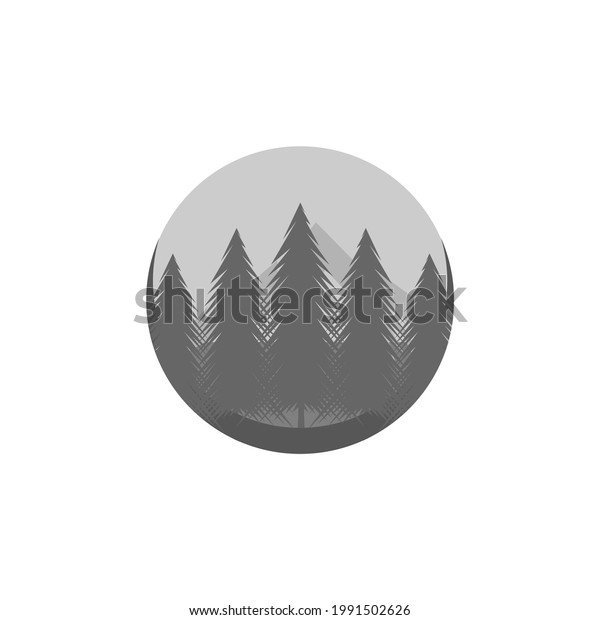 Unique Beautiful Forest Trees Logo Icon Stock Vector (Royalty Free ...