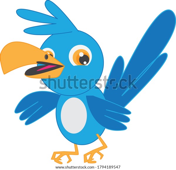 Unique Blue Bird Flying Joy Stock Vector (Royalty Free) 1794189547 ...