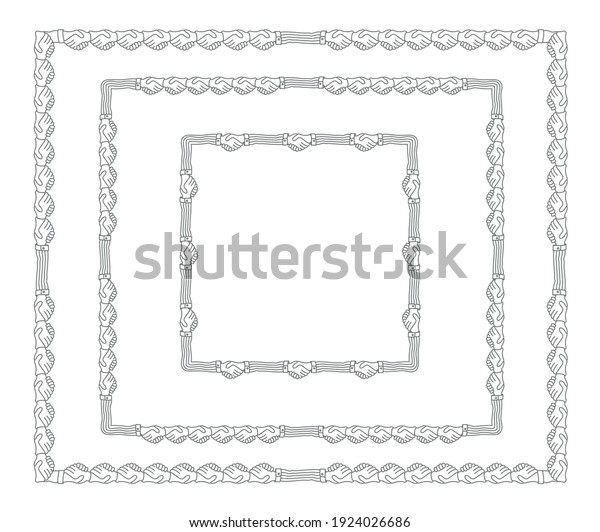 Unique Collection Border Designs Handshake Chain Stock Vector (Royalty ...