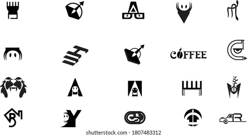 Unique Collection Simple Black Logos Stock Vector (Royalty Free) 1807483312