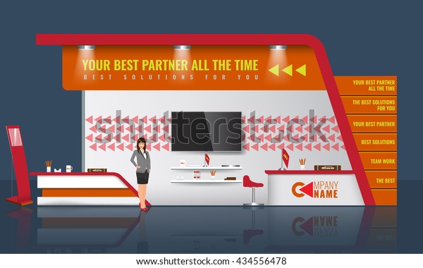 Unique Creative Exhibition Stand Display Design Stock Vector (Royalty ...
