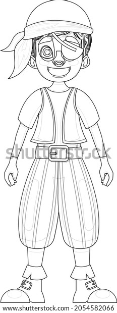 Unique Creative Pirate Line Art Vector Stock Vector (Royalty Free ...