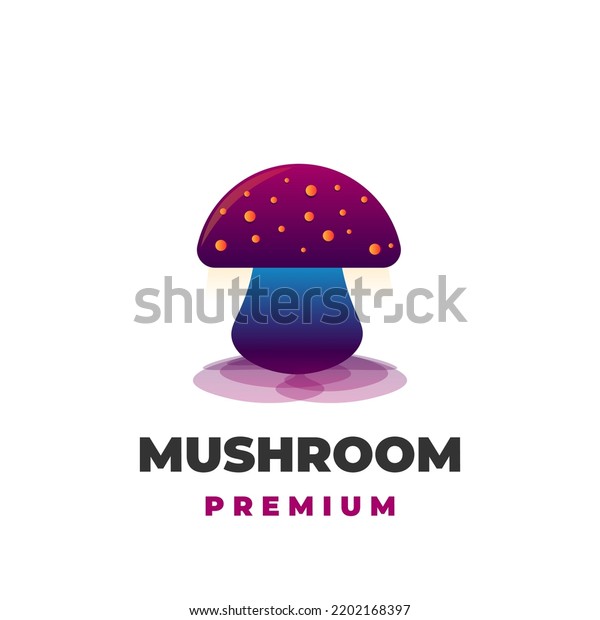 Unique Flaming Gradient Purple Mushroom Vector Stock Vector (Royalty ...