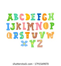 Unique Fun Colorful Font Set Isolated Stock Vector (Royalty Free ...
