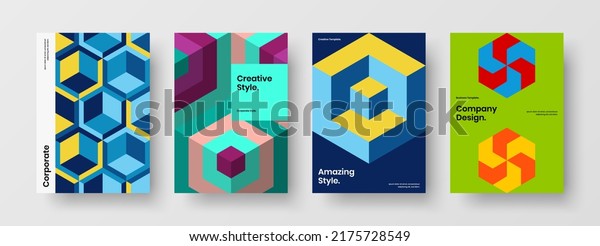 Unique Geometric Tiles Annual Report Layout Stock Vector (Royalty Free ...