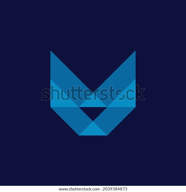 Unique Geometric Triangle Fox Head Logo Stock Vector (Royalty Free ...